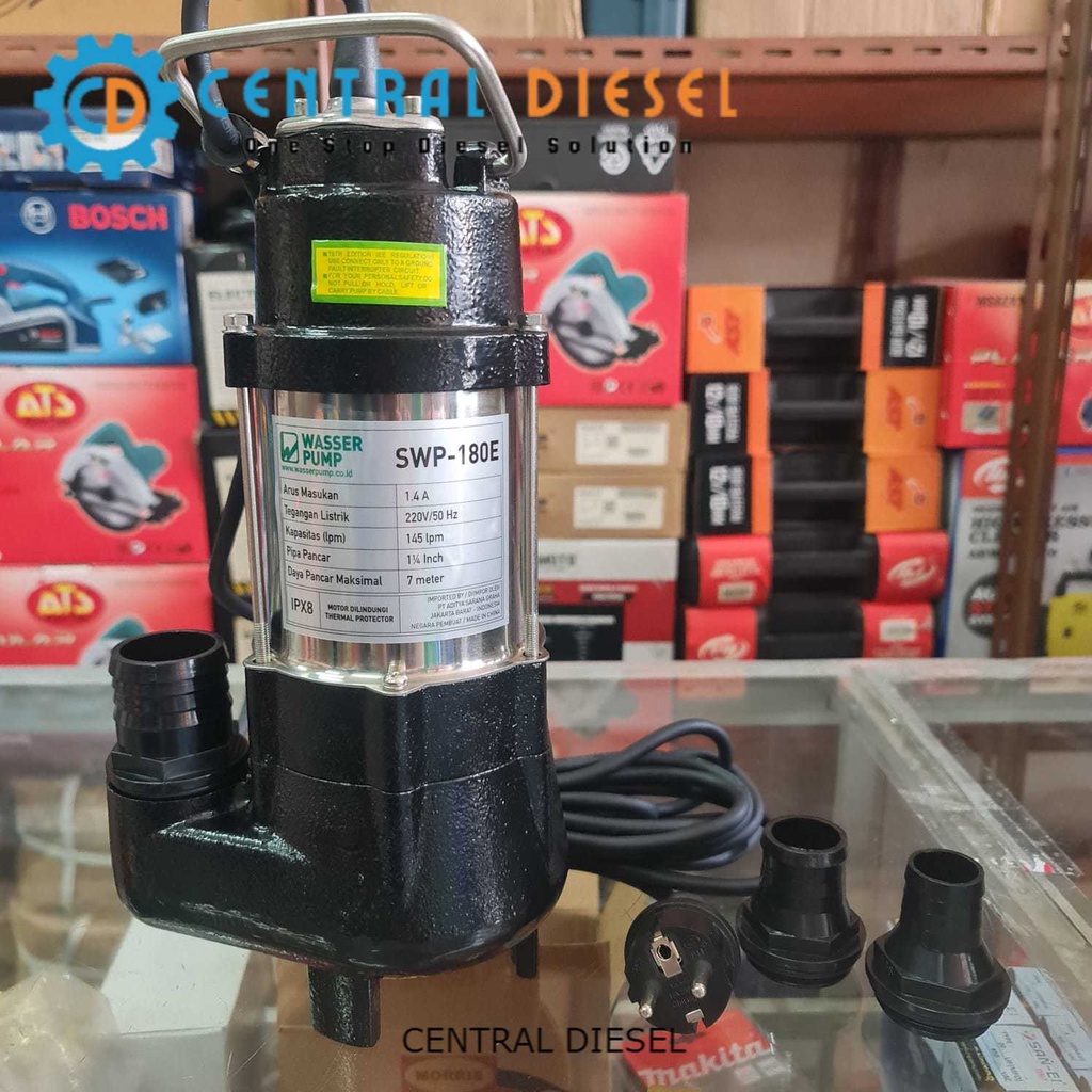 Jual Pompa celup air kotor/ Submersible Wasser SWP-180E | Shopee Indonesia