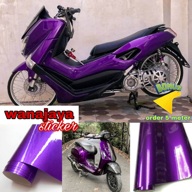 Jual stiker skotlet motor ungu metalik candy / skotlet ungu candy ...