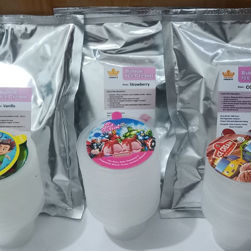 Jual Paket bubuk ice cream 3 rasa 600 g | Shopee Indonesia