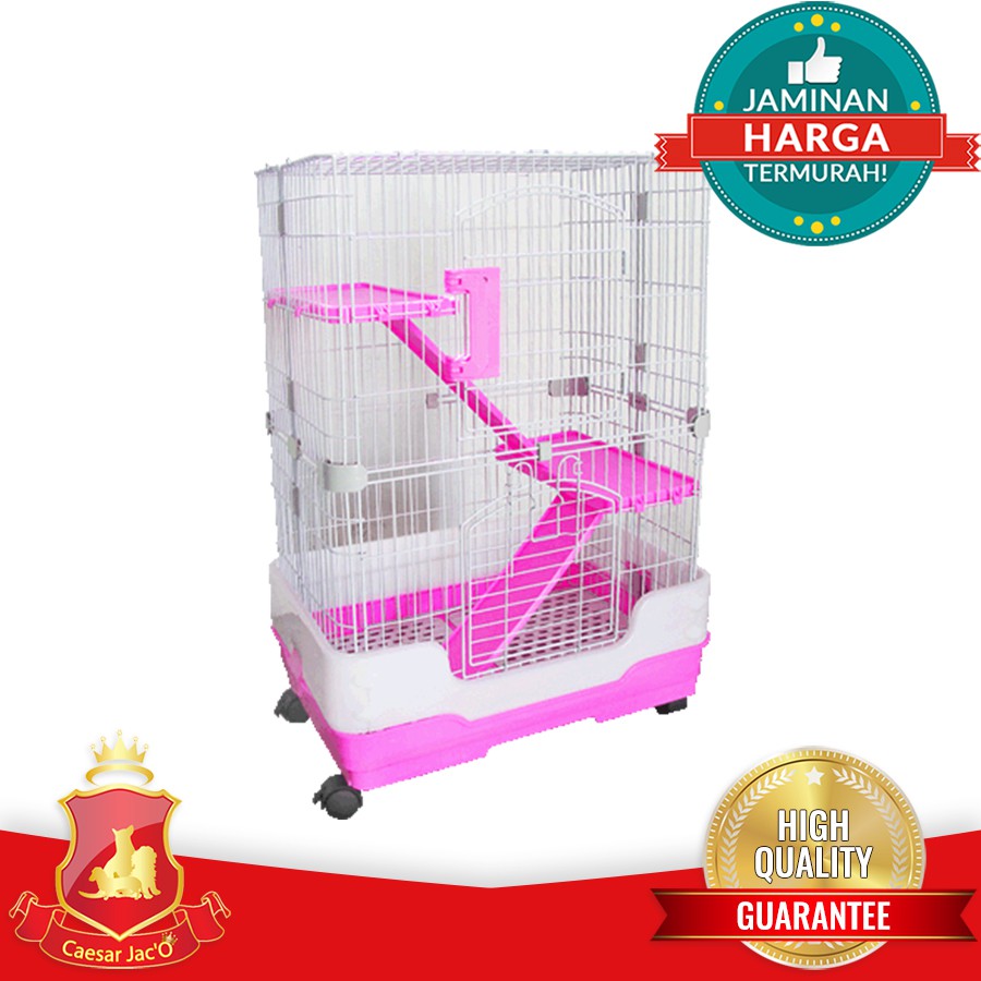 Jual Kandang Hewan Kucing Hamster Sugar Glider 3 Lantai + Bak Plastik C ...