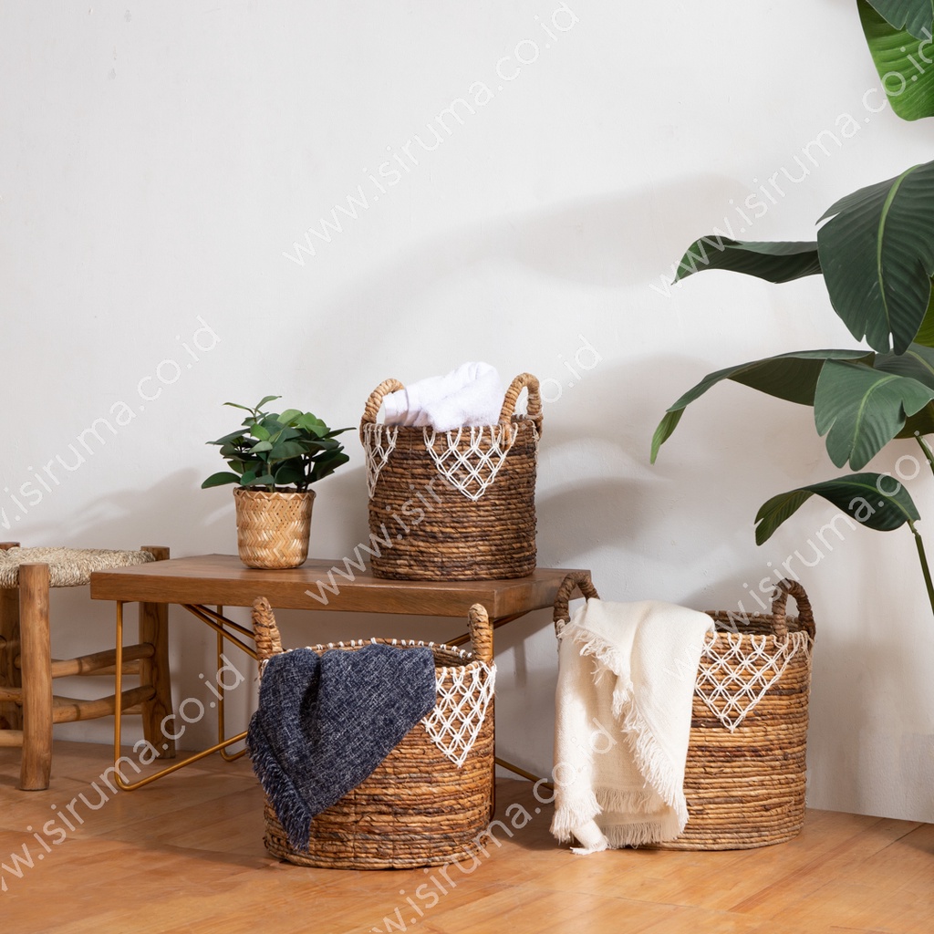 Jual Keranjang Anyaman Serbaguna SET isi 3 Michelle Basket - ISIRUMA ...
