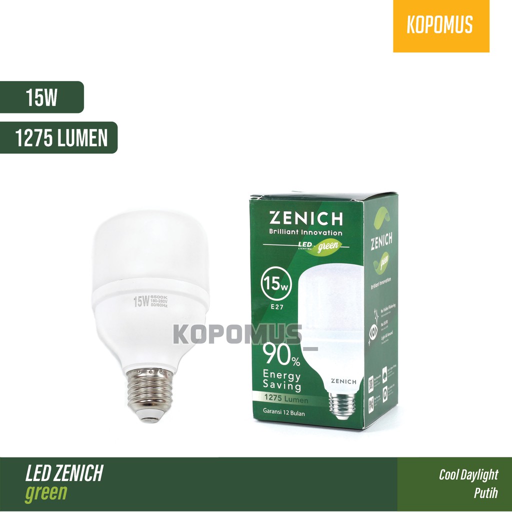 Jual Lampu Led Zenich 15W 15 watt Bohlam Hemat Energi Kapsul Terang ...