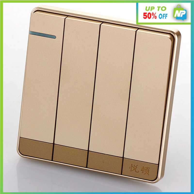 Jual Saklar Lampu Rumah 3 & 4 Tombol - Saklar Switch On Off Lampu Mewah ...