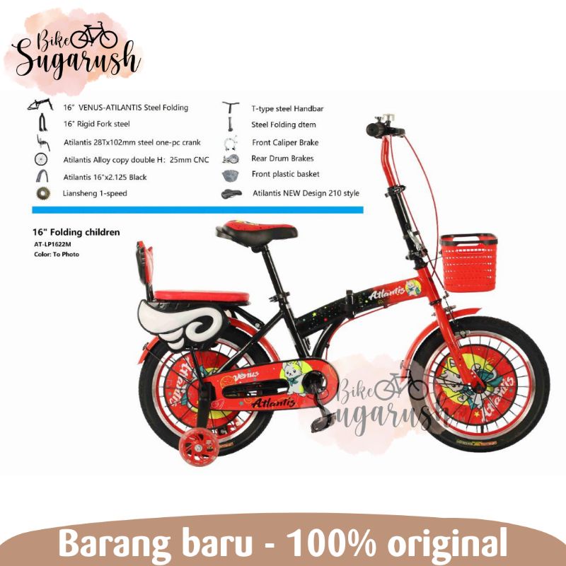 Jual Sepeda Lipat Anak Perempuan Cewek Roda 4 Empat Atlantis Mini Venus ...