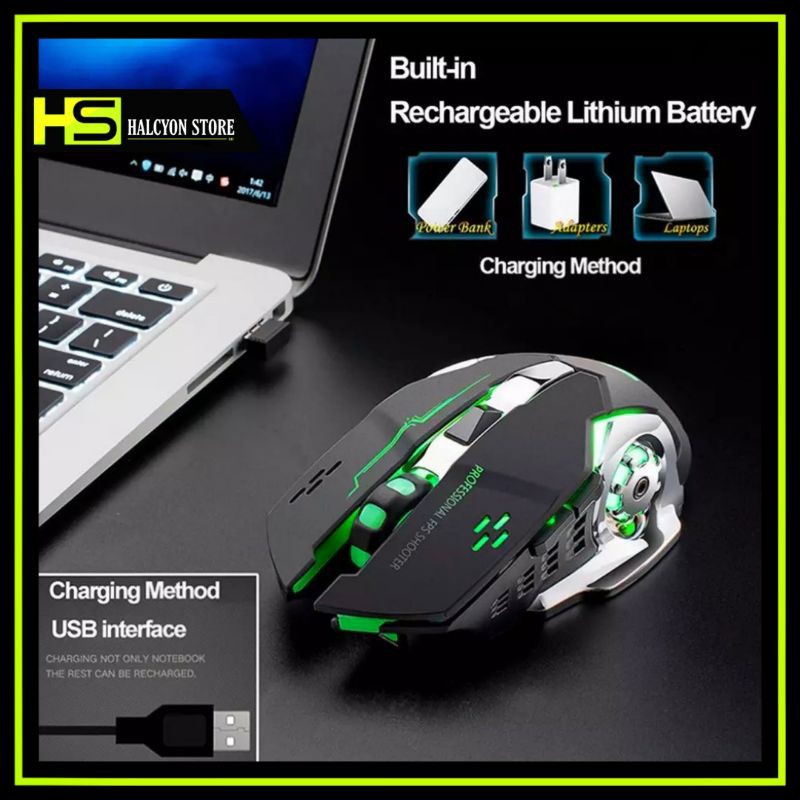 Jual MOUSE GAMING LED FREE WOLF X6 SILENT BUTTON RGB LED | Shopee Indonesia