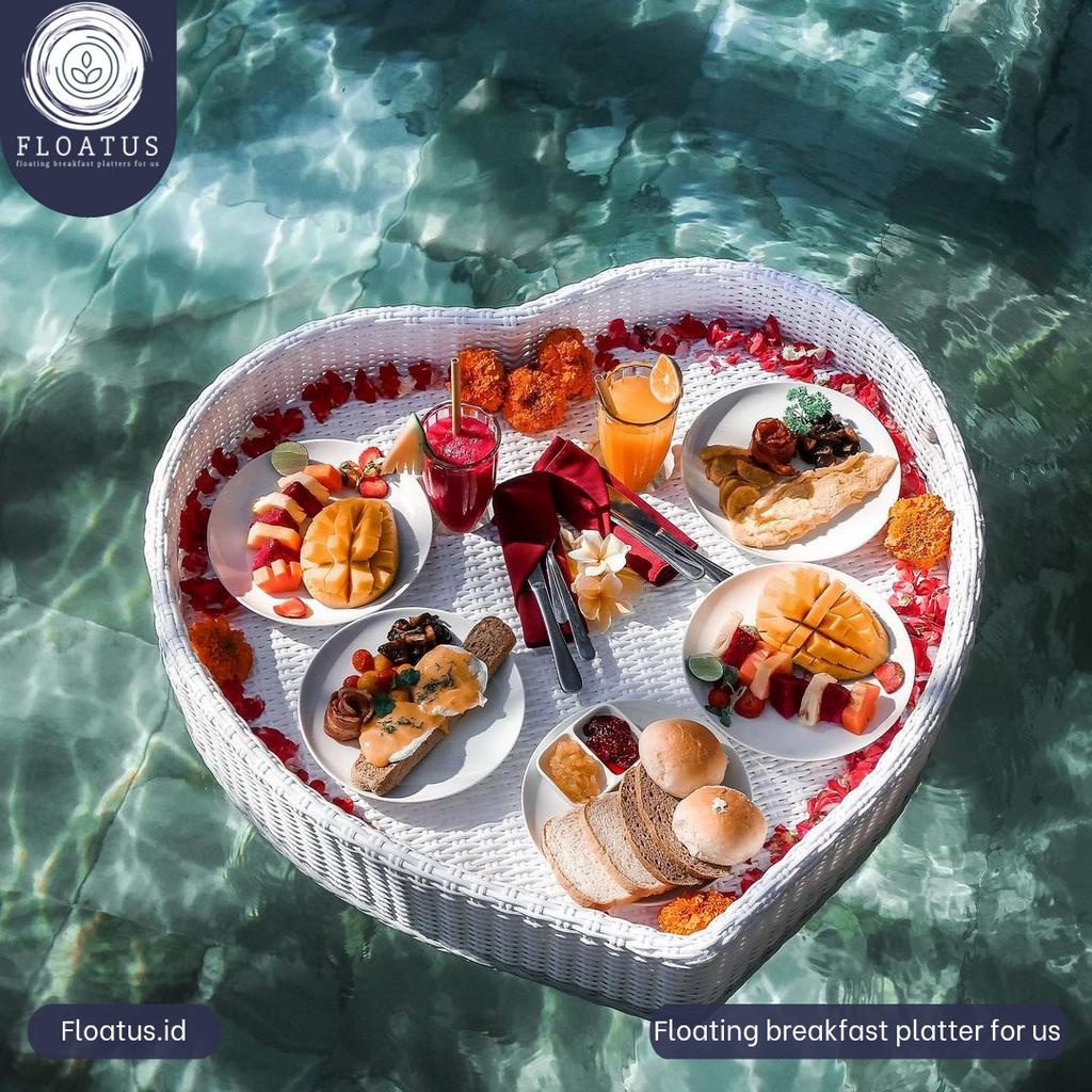 Jual Lovina White Floating Breakfast Tray| Floatingtray | Platter Tray ...