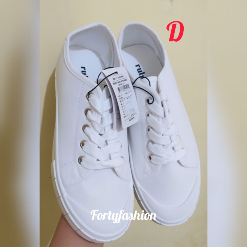 Jual RUBI Sepatu Sneakers Tali Putih Kanvas Original Branded | Shopee ...