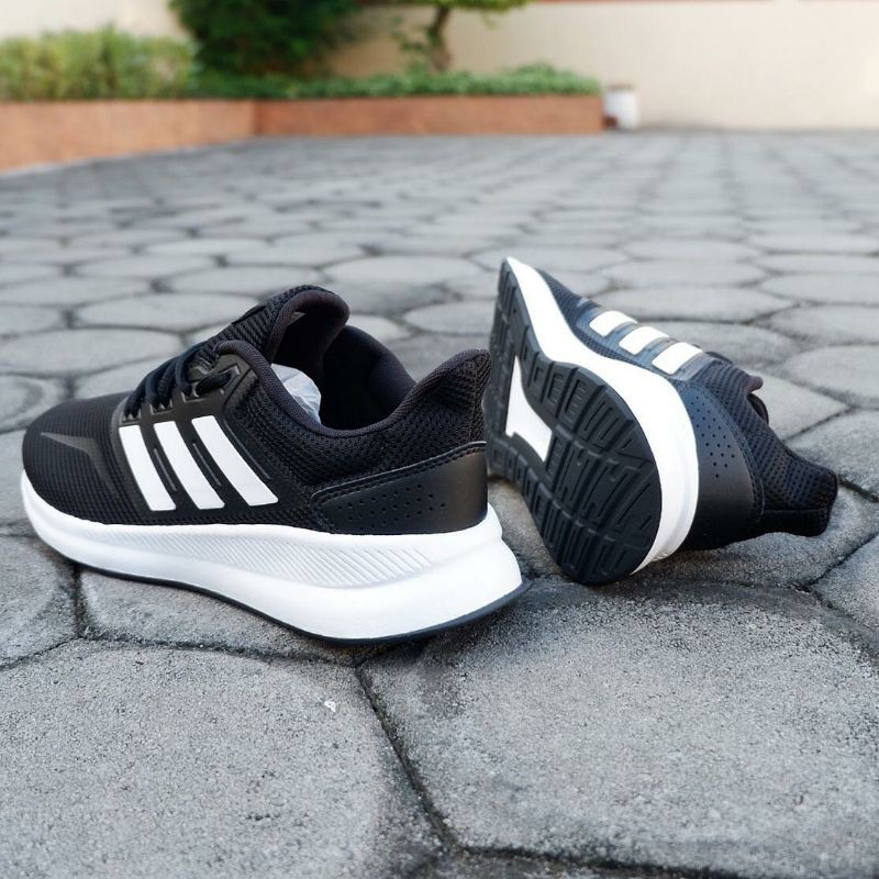 Jual sepatu running sepatu lari ADIDAS RUN FALCON BLACK WHITE | Shopee ...