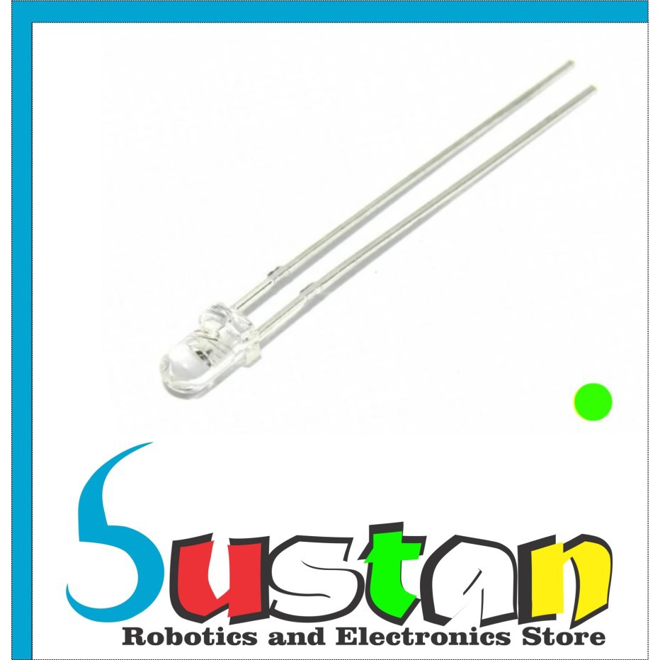 Jual Led 3mm Green Super Bright Clear Hijau for Light Sensor and ...