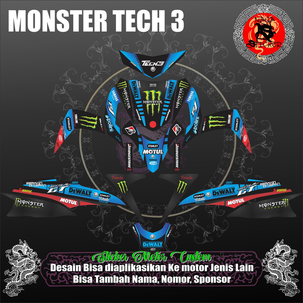 Jual DECAL STICKER STRIPING YAMAHA SOUL GT MONSTER TECH E BIRU | Shopee Indonesia