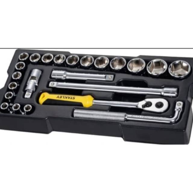 Jual Stanley 23 Pcs Kunci Shock Set 1/2 Inch 6 Pts Metric Socket Modul ...