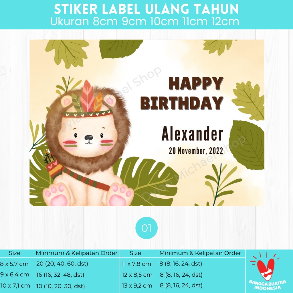 Jual Stiker Ulang Tahun Anak Sticker Ulang Tahun Custom Birthday ...