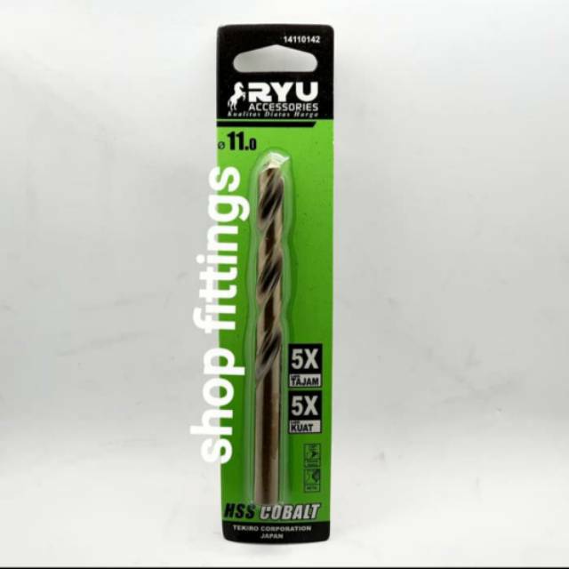Jual Mata Bor 11mm Besi Stainless Alumunium Kayu RYU HSS Cobalt Drill ...