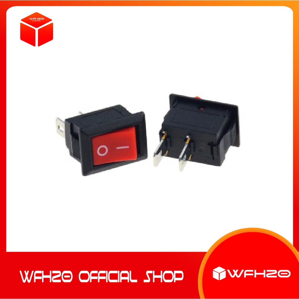 Jual Saklar Kecil 10x15mm Rocker Switch Mini 2 Kaki Merah 250V 3A 125V ...