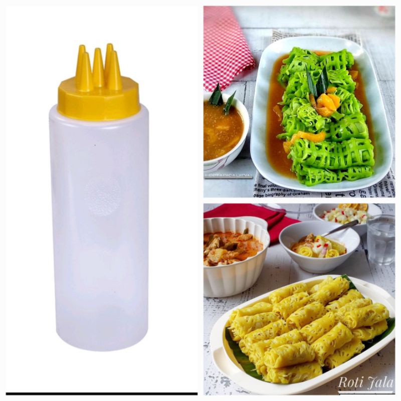 Jual Cetakan Roti Jala Botol roti jala 900ml plastik unggul | Shopee ...