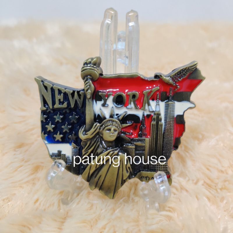 Jual Fridge Magnet Kulkas Souvenir New York America USA Besi | Shopee ...