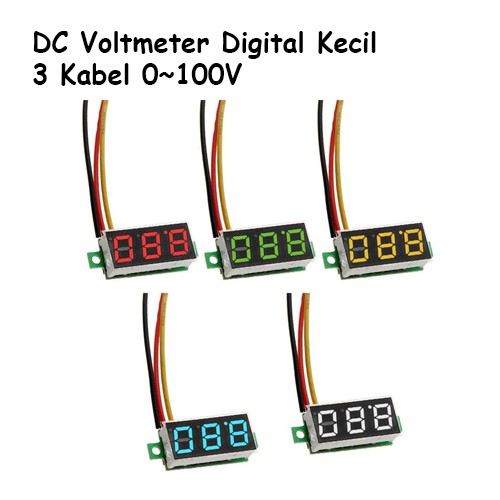 Jual DC Voltmeter Digital 0V - 100V 3 Kabel Wire Kecil | Shopee Indonesia