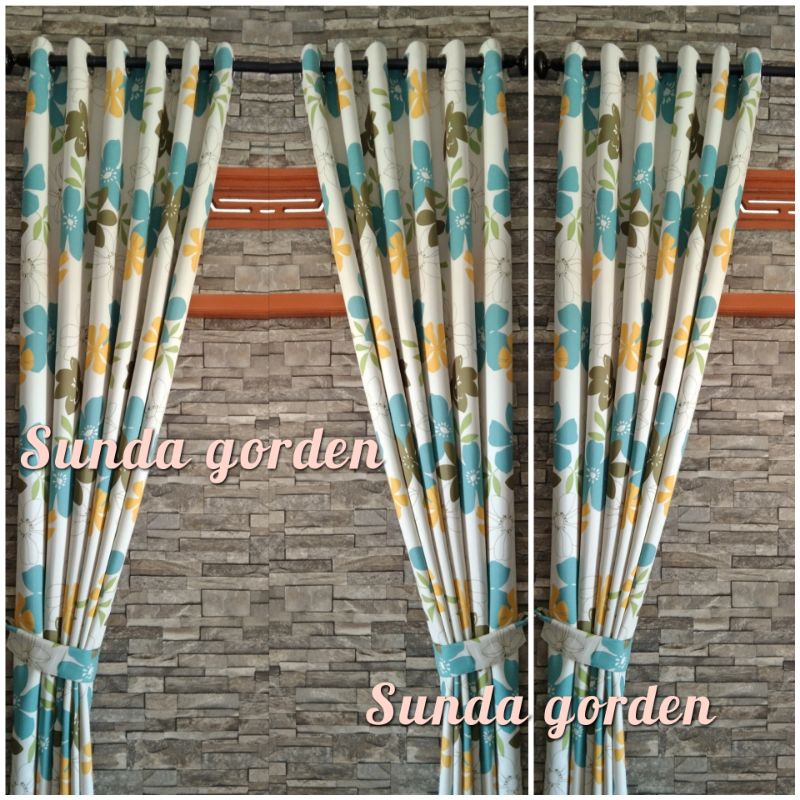 Jual gorden blackout hordeng jendela motif bunga minimalis ( tinggi 250 ...