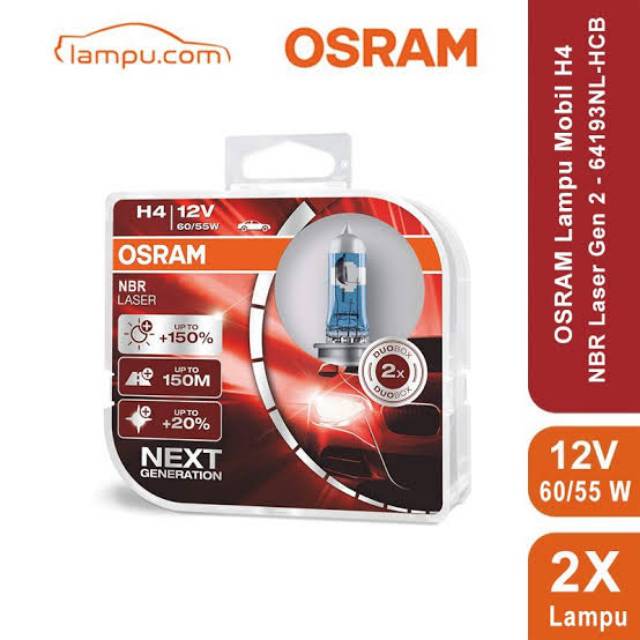 Jual Lampu Mobil Osram NBR LASER Next Generation H4 HI/LO ( MADE IN ...