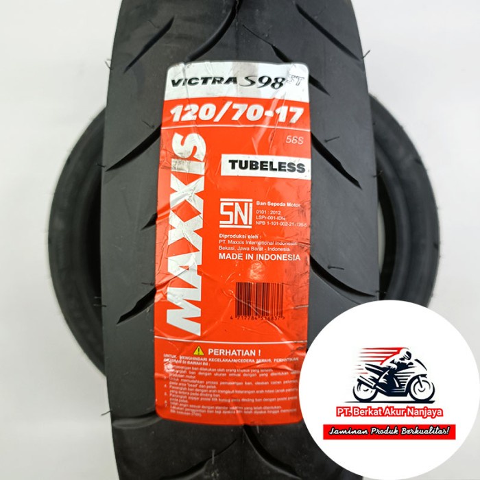 Jual Ban Maxxis Victra 120/70-17 Tubeless untuk Motor Sport BONUS ...