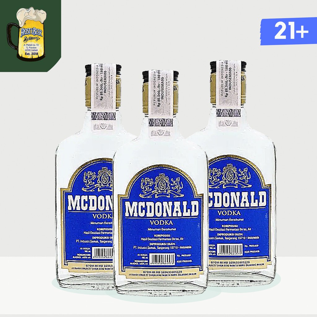 Jual McDonald Vodka 50% 180 ml | Shopee Indonesia