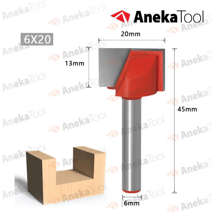 Jual Mata router CNC Flat Bottom Knife Wood working trimmer Shank 6mm ...