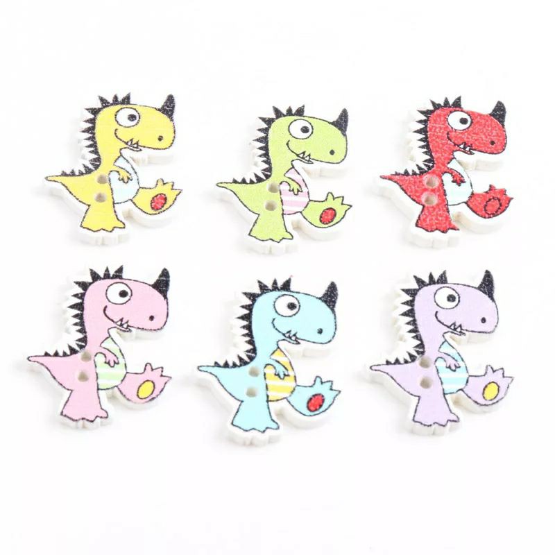 Jual Kancing Kayu Hias (5pcs) Bentuk Dino Lucu Unik Bahan Craft Jahit ...