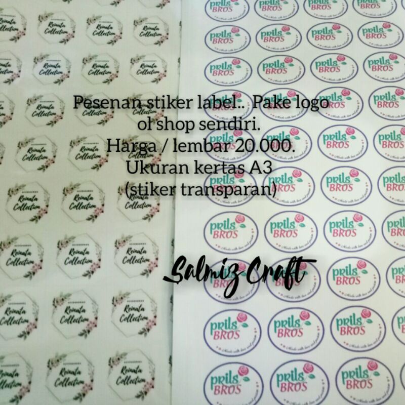 Jual STIKER LABEL LOGO OLSHOP SENDIRI | Shopee Indonesia