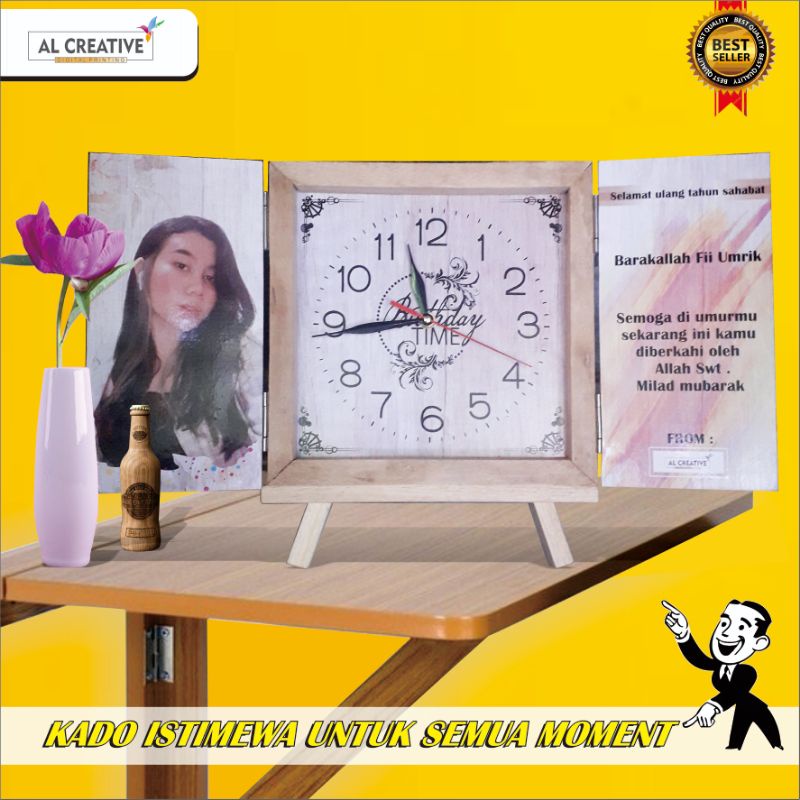 Jual JAM KAYU 2 PINTU UKURAN 26cm x 26cm x 5cm | Shopee Indonesia