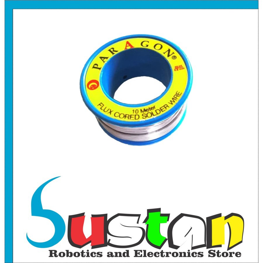 Jual Timah Paragon Kecil 10M 0.8mm Flux Cored Solder Wire Good Quality ...