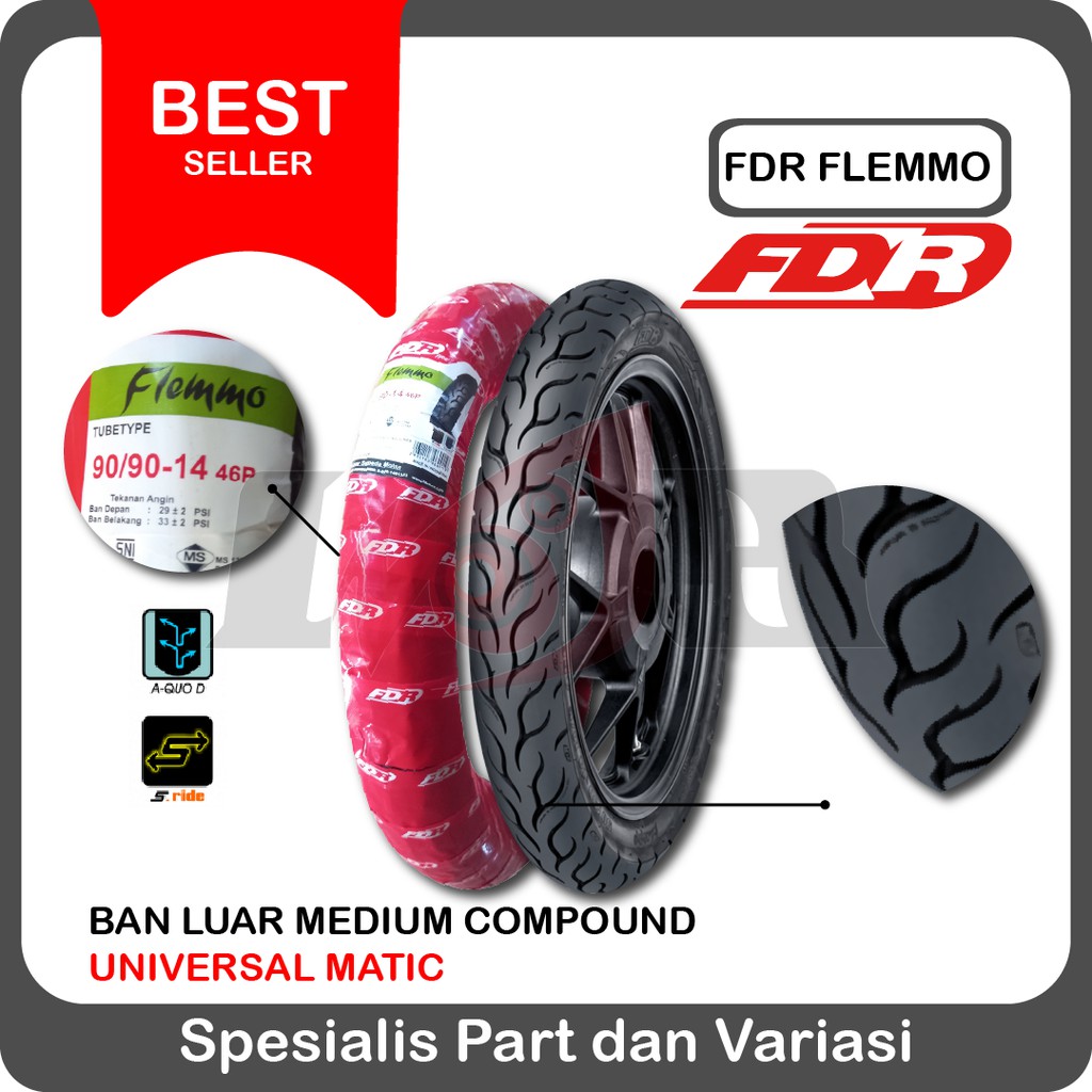 Jual FDR 80/90-14 Flemmo Pro Ban Luar Depan Belakang Motor Matic R14 | Shopee Indonesia
