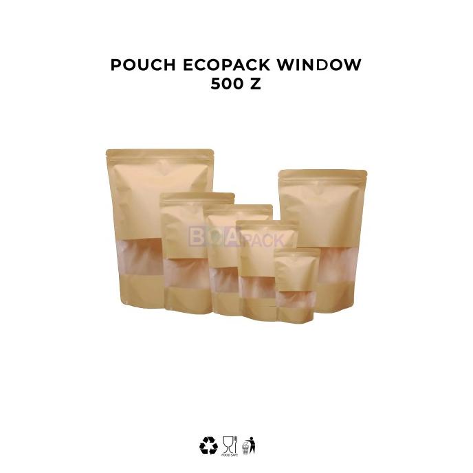 Jual POUCH ECOPACK WINDOW 500 Z -14 X 23 CM - STANDING POUCH WINDOW ...