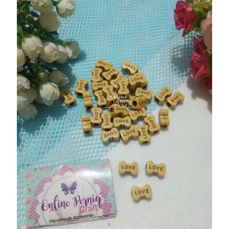 Jual bahan craft : mote pita love | Shopee Indonesia
