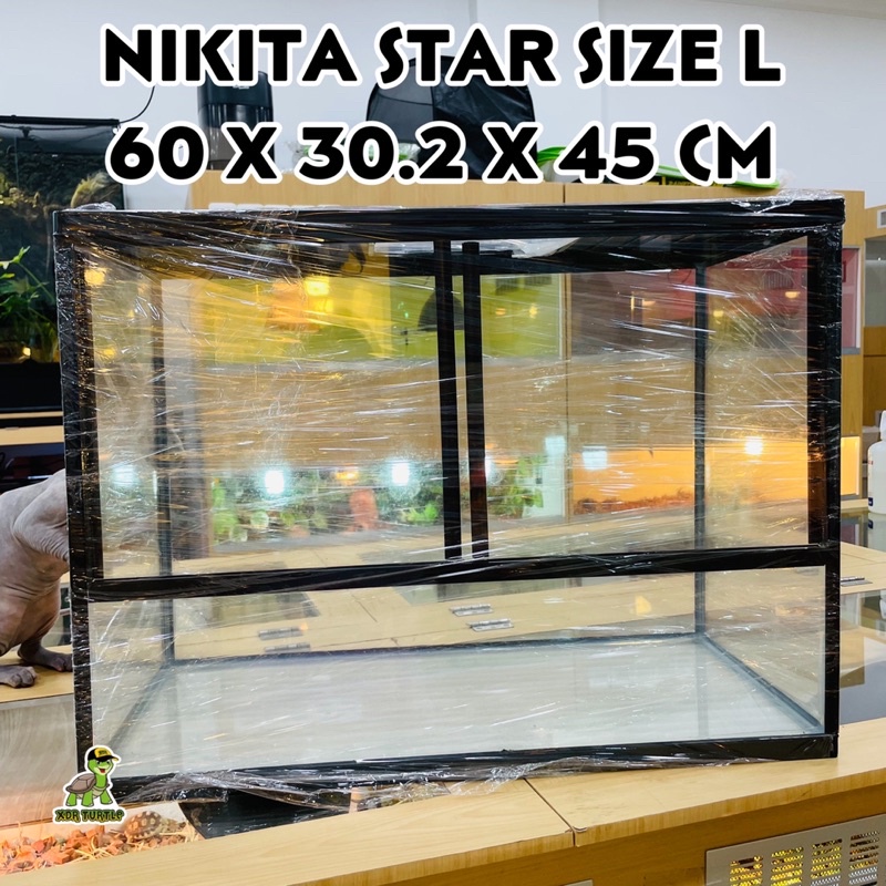 Jual NIKITA TERRARIUM SIZE L 60CM KANDANG REPTIL KURA AIR KURA DARAT SULCATA PANANA GECKO TEGU ...