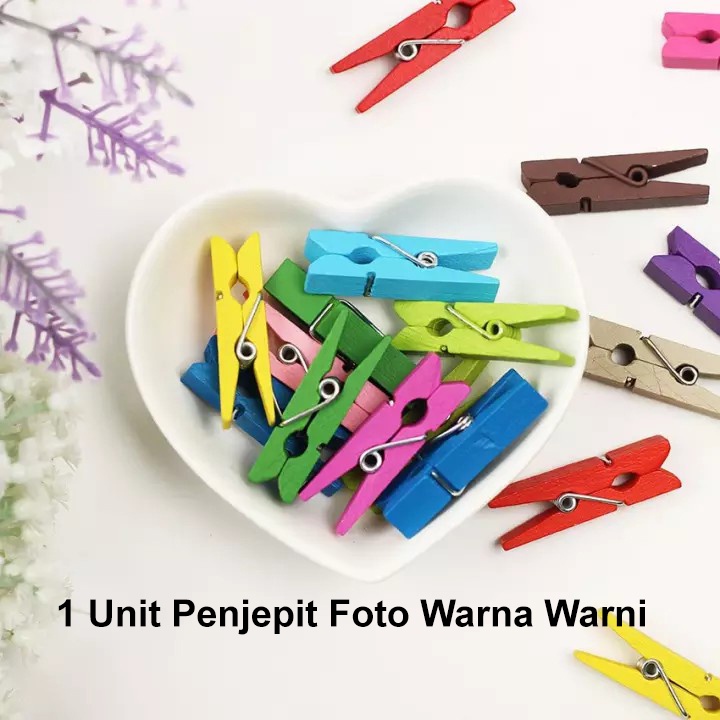 Jual Penjepit Foto Warna Warni Penjepit Kayu Dekorasi Wooden Clip ...