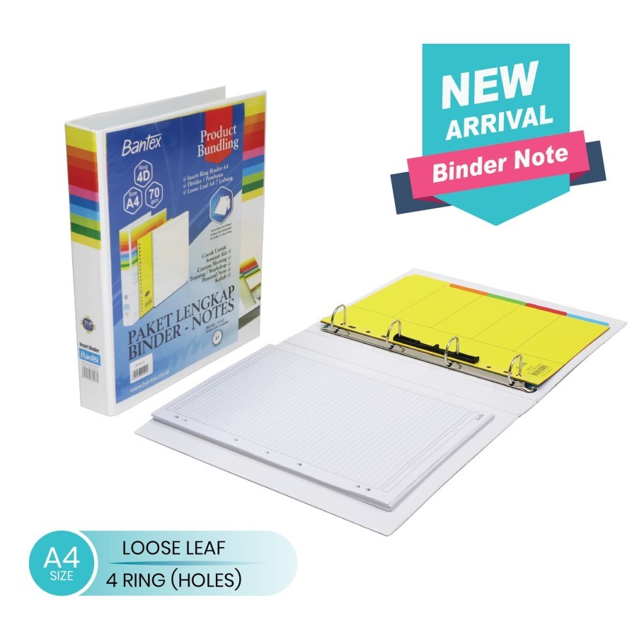 Jual BUKU BINDER NOTE A4 BANTEX A142-07 WHITE (1PCS) | Shopee Indonesia