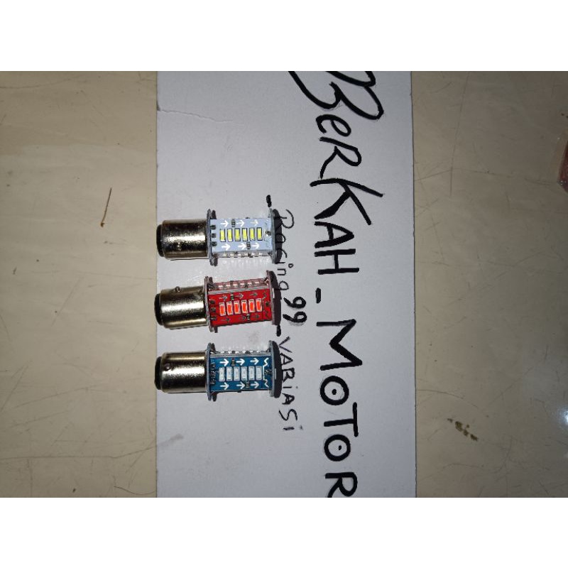Jual Lampu stop bola rem led bayonet 30 mata kedip flash runing dan strobo kaki 2 dc12volt lampu ...