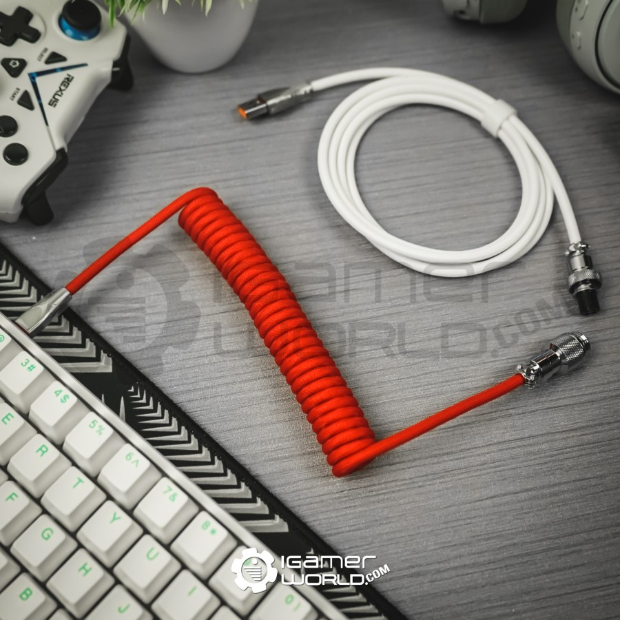 Jual Coiled Aviator Cable Spring Wire Type-C for Mechanical Gaming ...
