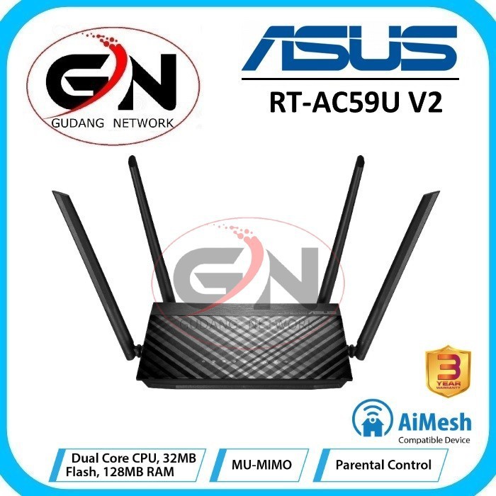 Jual ASUS RT-AC59U AC1500 Dual Band WiFi Router with MU-MIMO | Shopee ...