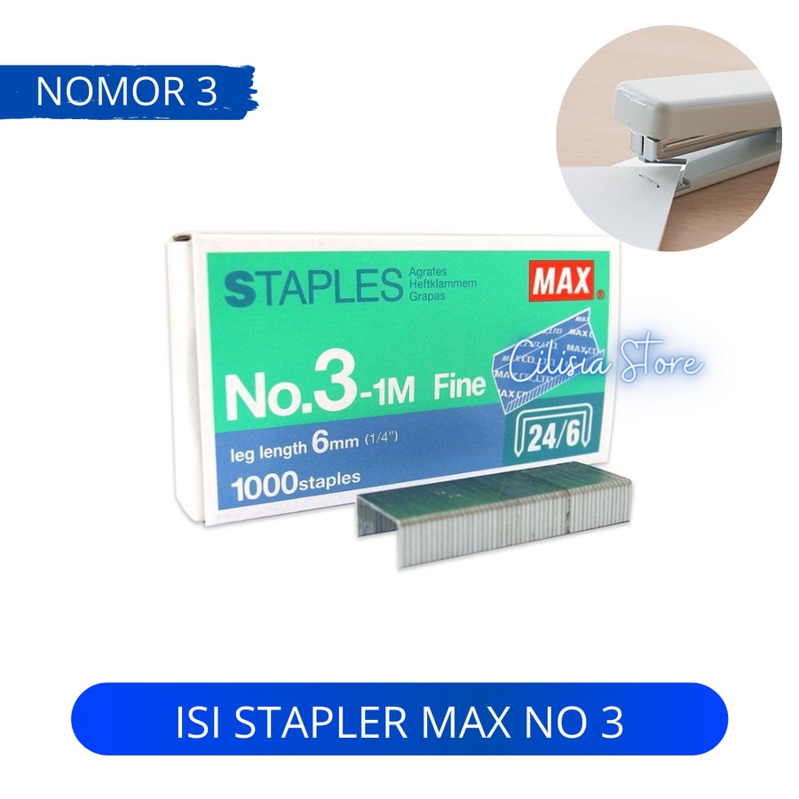 Jual Isi Staples Max Besar Nomor 3 Stapler Max Untuk HD-50 | Shopee ...