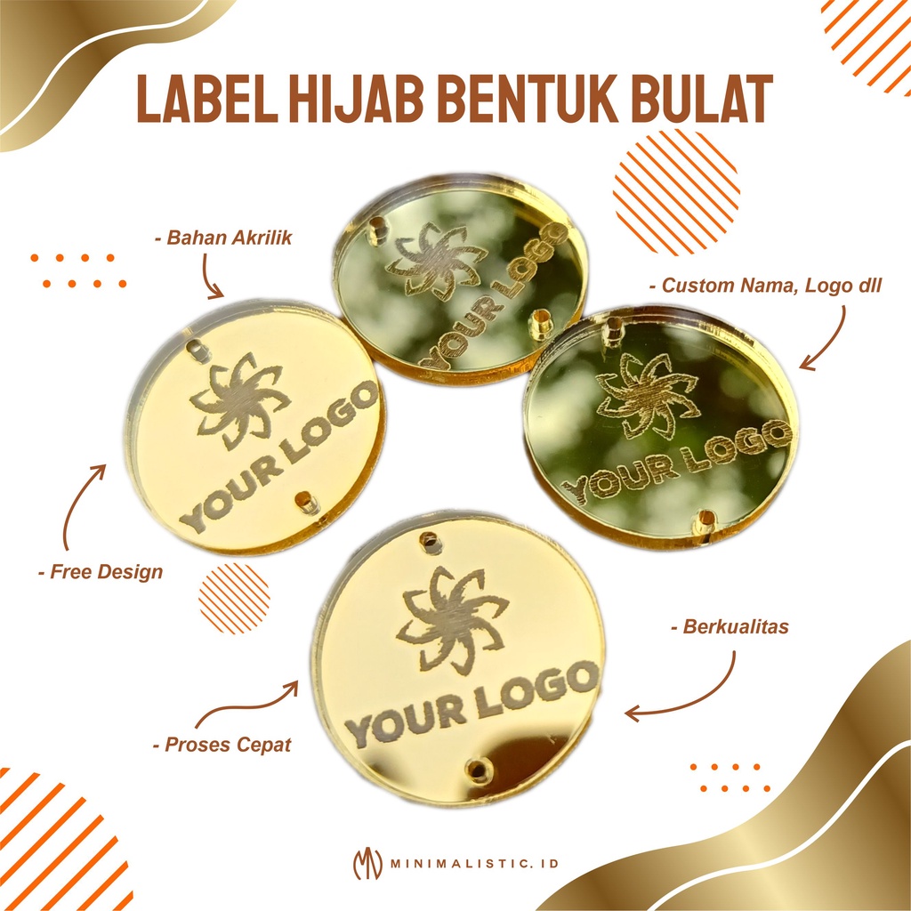 Jual Label Hijab Akrilik Lebel Hijab Label Custom Pin Hijab Merek Hijab ...