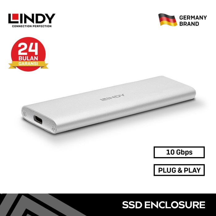 Jual LINDY USB 3.2 Gen 2 Type C M.2 SSD Case Enclosure SATA Drive ...