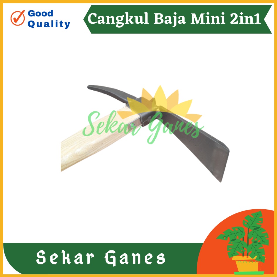Jual Cangkul Baja Mini 2in1 Multifungsi Gagang Kayu Cangkul Garuk ...