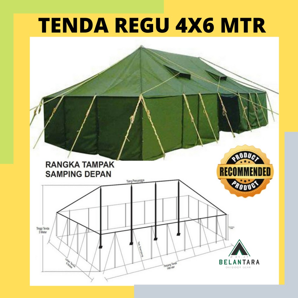 Jual Tenda Regu Komando Beregu 4 X 6 Meter Bahan D 300 Kapasitas ...