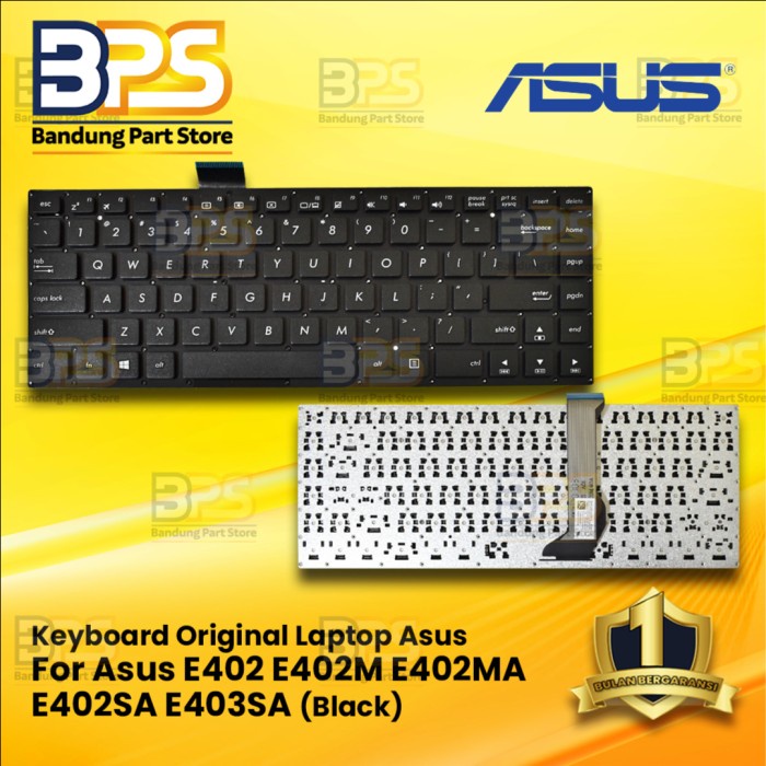 Jual Keyboard Laptop Asus E402 E402M E402MA E402SA E403SA -Black | Shopee Indonesia