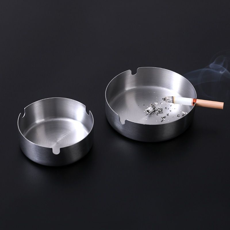 Jual Asbak Stainless Cafe Tebal Bulat Polos Asbak Besi Polos 3 Lubang ...