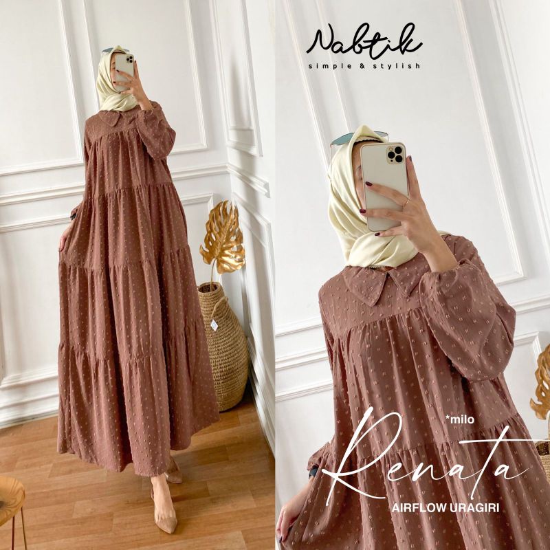 Jual RENATA || ANANTA MIDI DRESS GAMIS AIRFLOW LD 110 BY NABTIK ...