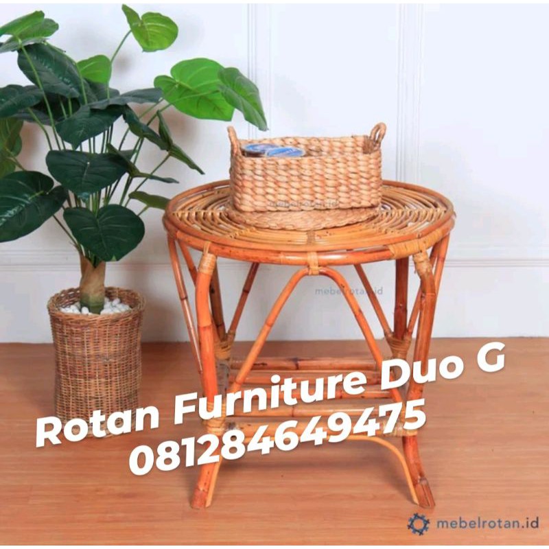 Jual MEJA ROTAN AESTETIK MEJA BULAT SERBAGUNA TAMAN CAFE RESTORAN ...