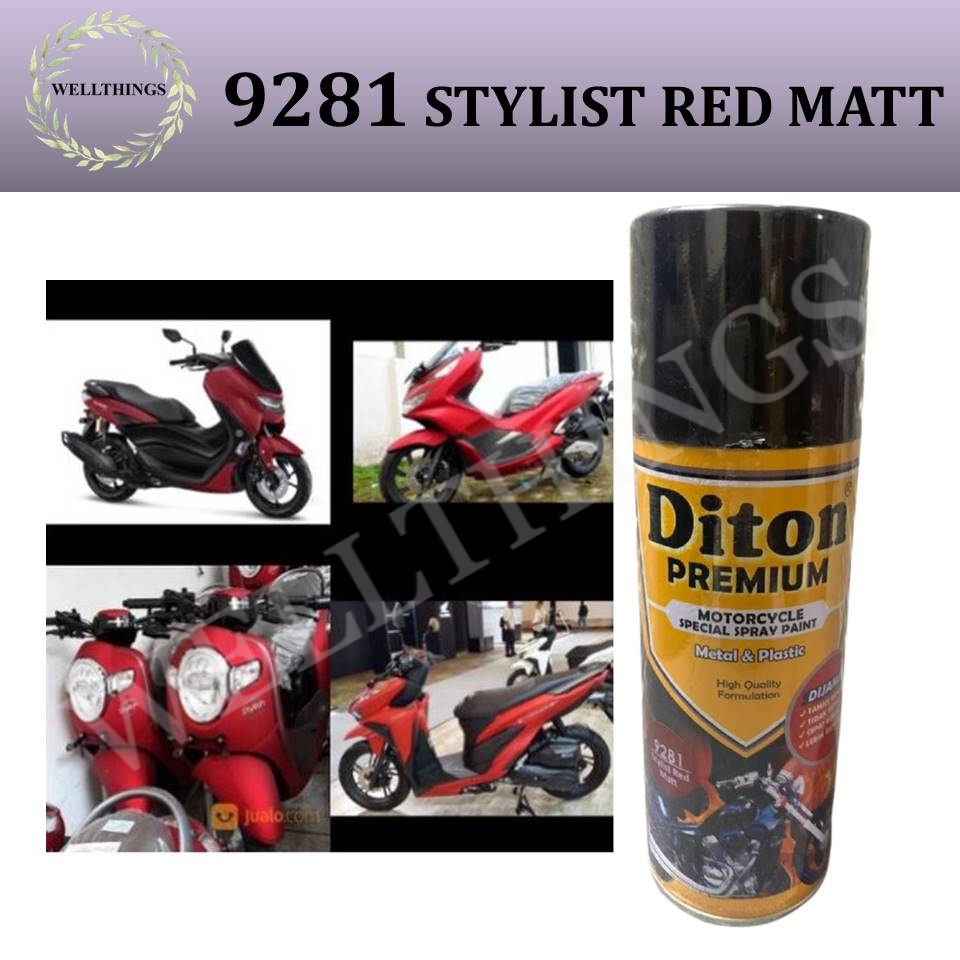 Jual Cat Pilox Diton Premium Stylist Red Matt 9281 400cc matte merah ...