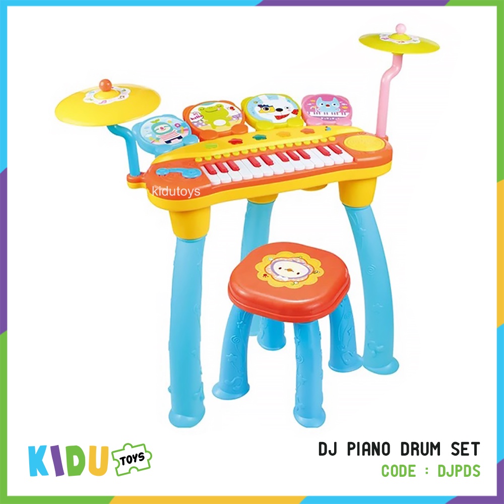Jual Mainan Anak Piano Organ DJ Drum Musik Besar dengan Kursi / Piano ...